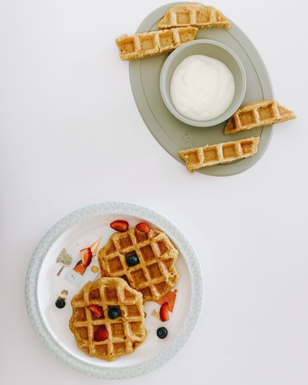 Comida de Bebé - Receita - Waffles de banana sem ovo para bebés