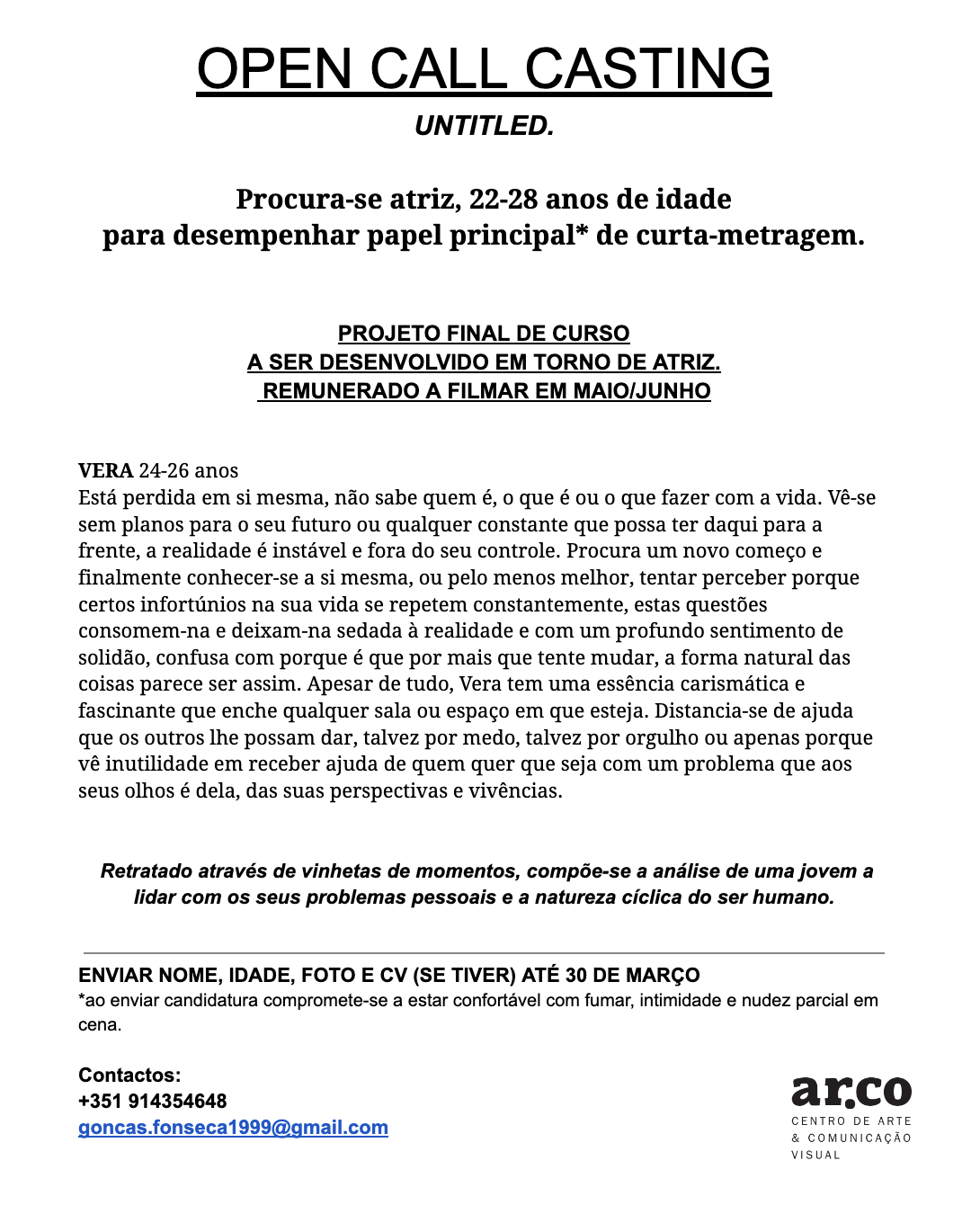 Classificado - Open Call Casting
