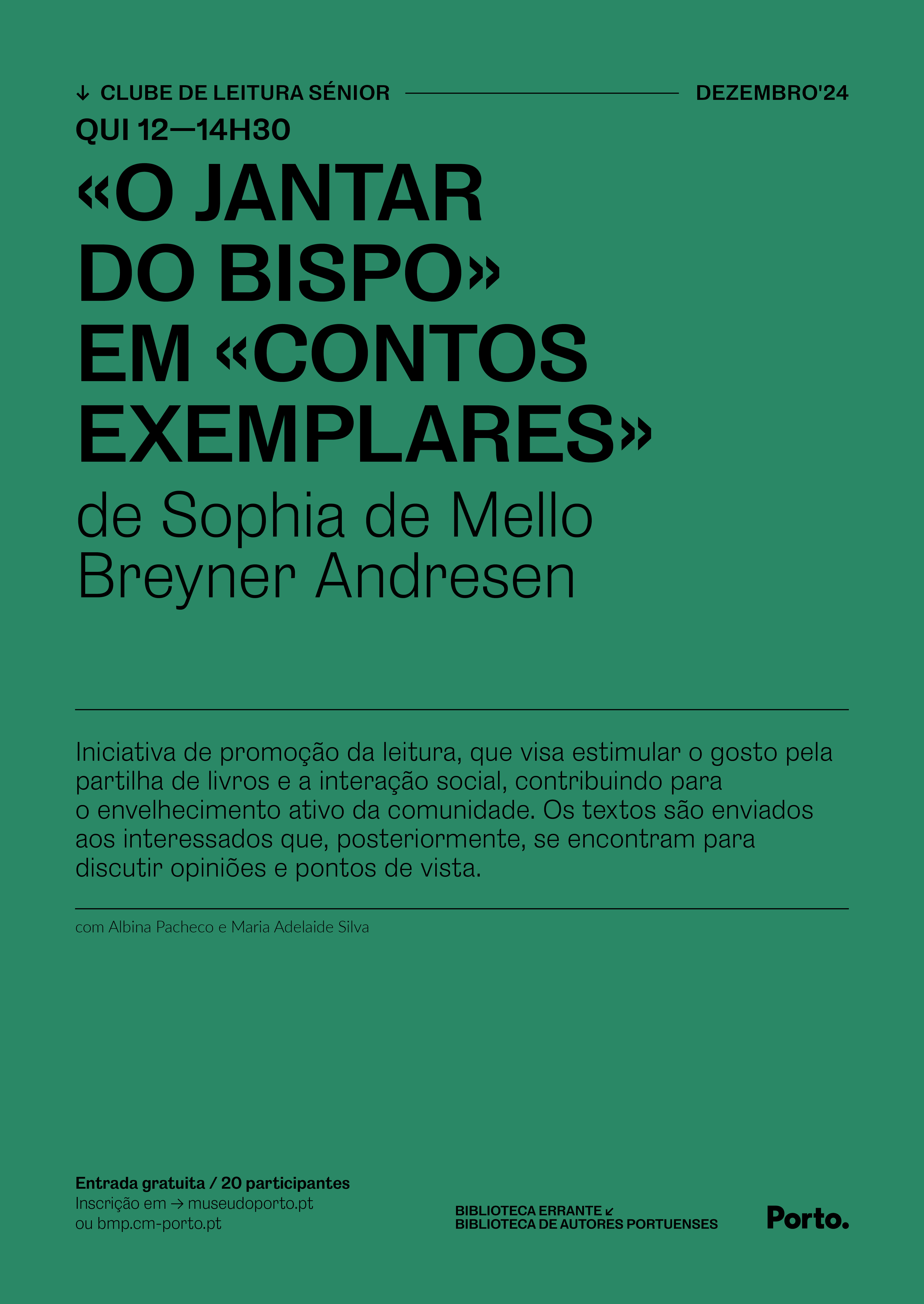 Eventos - CLUBE DE LEITURA SÉNIOR — «O JANTAR DO BISPO» EM «CONTOS ...